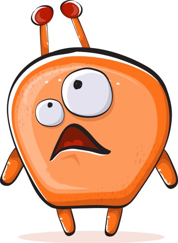 Cartoon funny orange alien monster isolated Vector Image