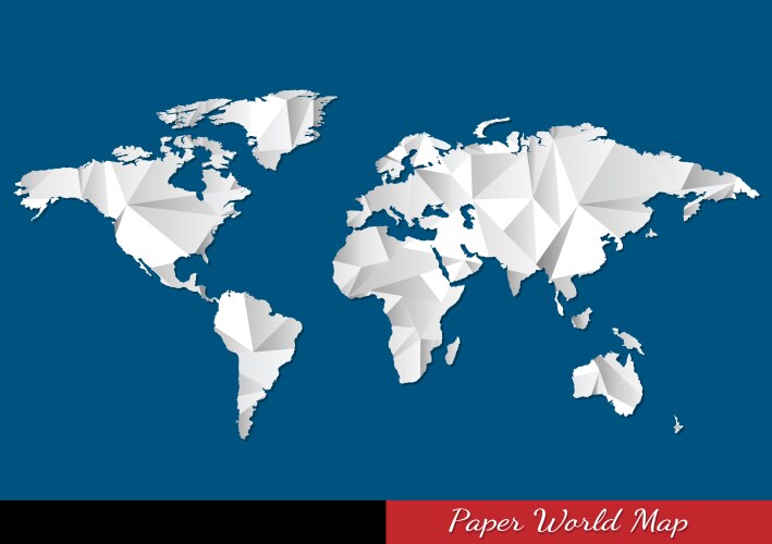 White world map blank with 3d shadow Royalty Free Vector
