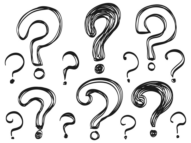 Set of hand drawn question marks doodle questions Vector Image