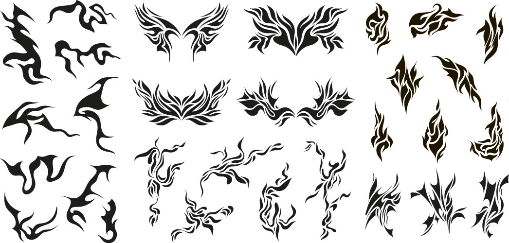 Y2K Tribal Gothic Shapes Royalty Free Vector Image