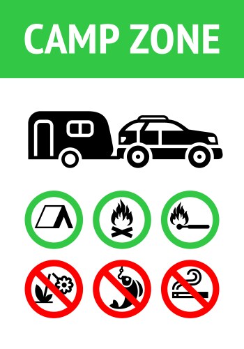 Camping icons Royalty Free Vector Image - VectorStock