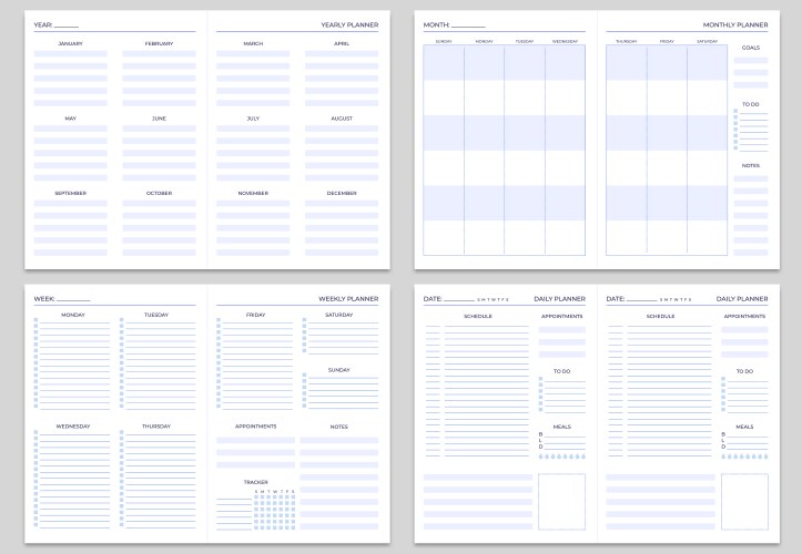 Cute monthly planner template kids calendar Vector Image