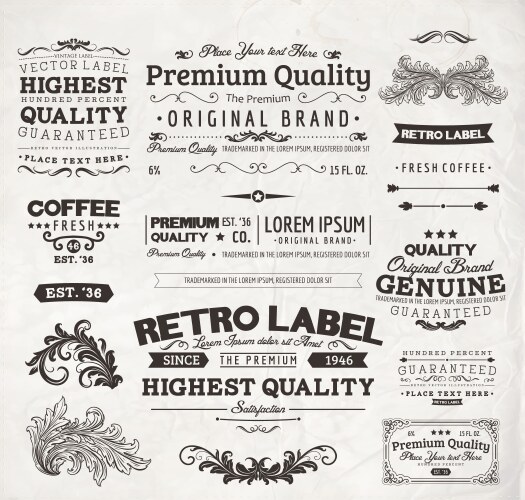 Rustic food label set Royalty Free Vector Image