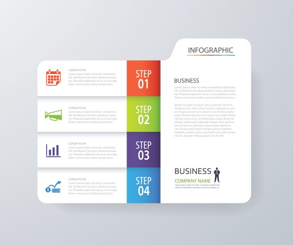 Infographic banner with 3 circles and tabs Vector Image