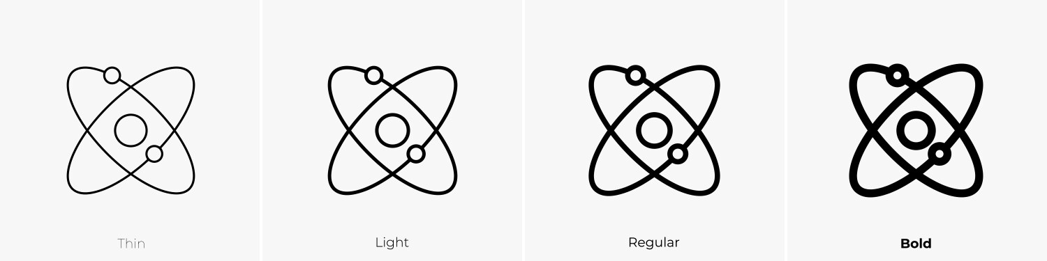 Biochemistry icon thin light regular and bold Vector Image