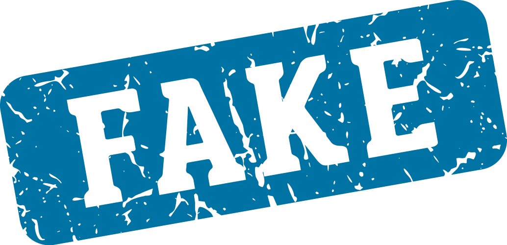 Fake rectangular sign fake stamp Royalty Free Vector Image