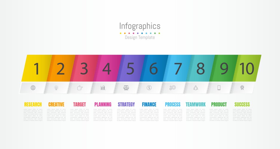 Infographic 10 options design elements Royalty Free Vector