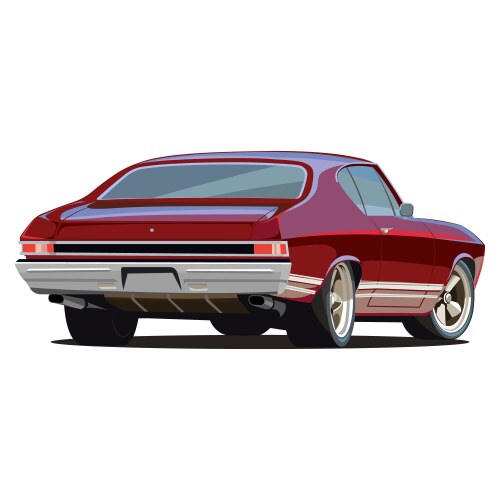 Classic american vintage pink car Royalty Free Vector Image
