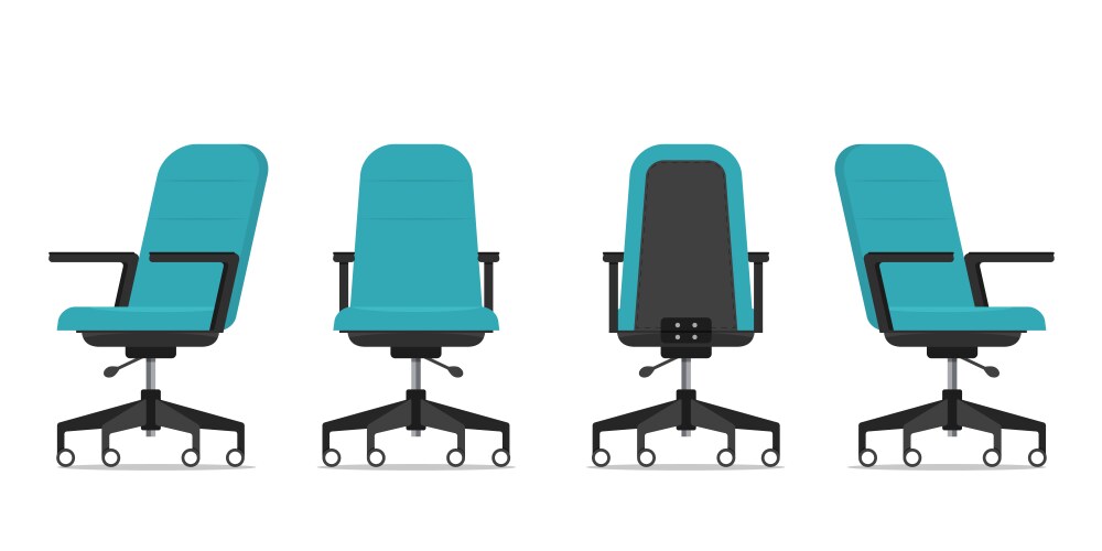 Office chair front and back Royalty Free Vector Image
