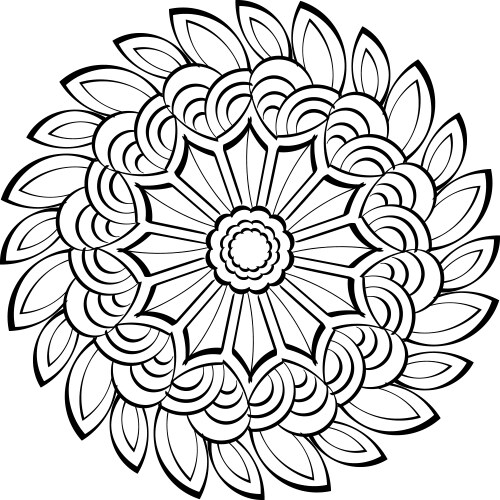 Elegant simple mandala line drawing for print Vector Image