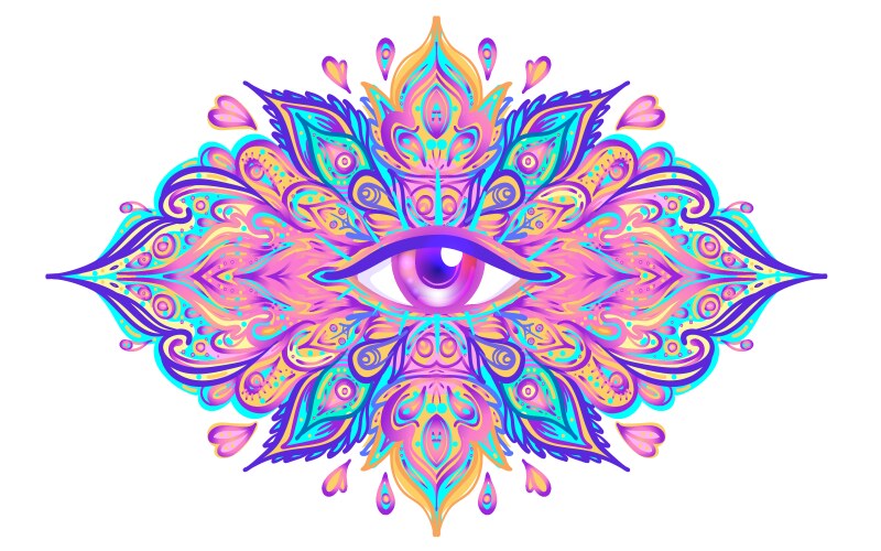 Sacred geometry symbol with all seeing eye over Vector Image