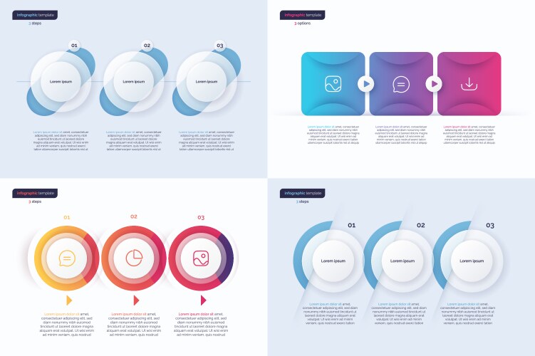 Set of number infographic template composed Vector Image