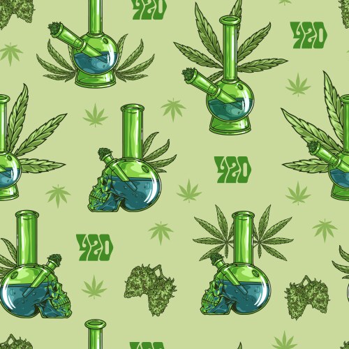 Cannabis seamless pattern Royalty Free Vector Image