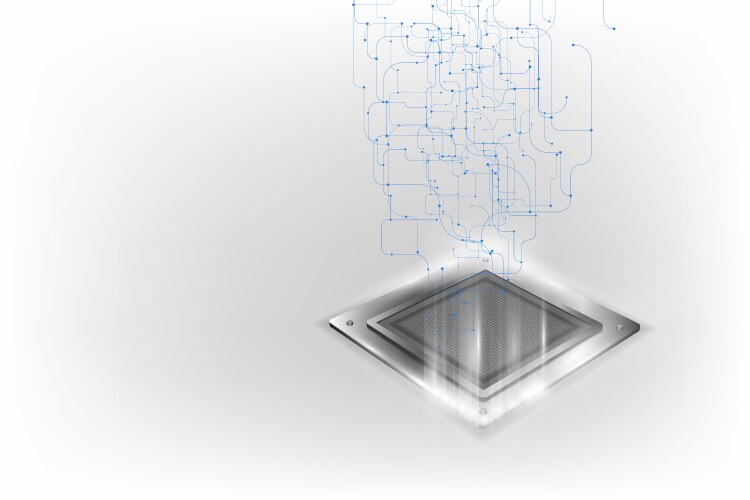 Future computer processor electronic technology Vector Image