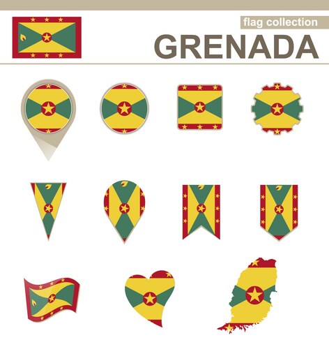 Grenada flag collection Vector Images & Graphics for Commercial Use ...