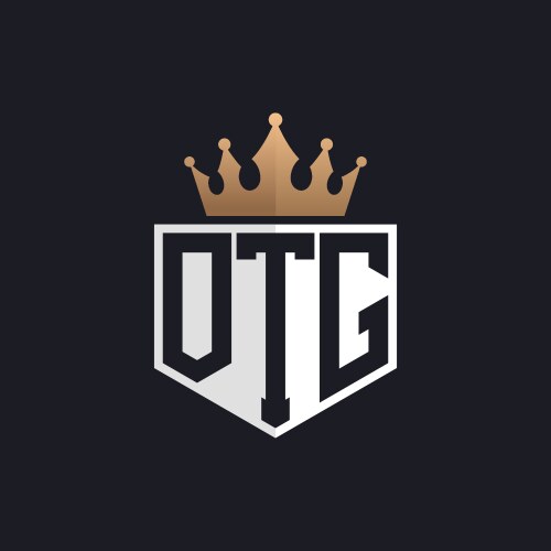 Luxury ewc logo with crown elegant initials Vector Image