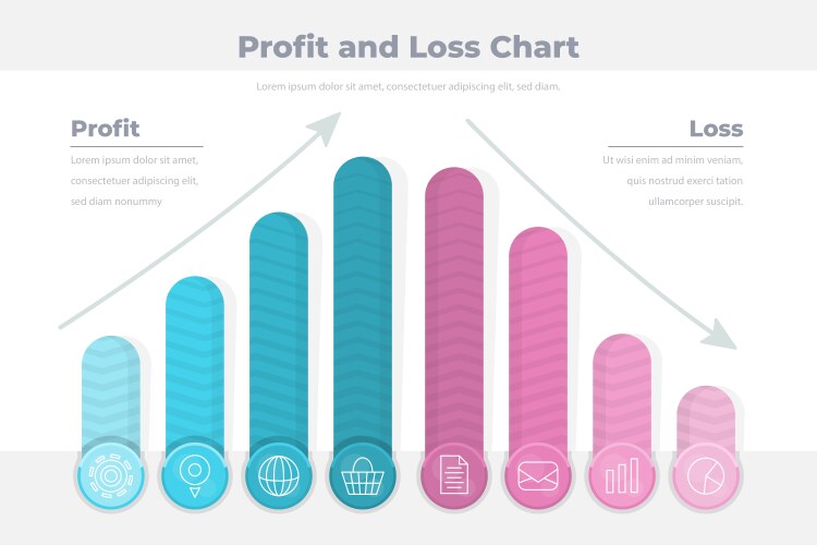 Profit and loss - infographic Royalty Free Vector Image