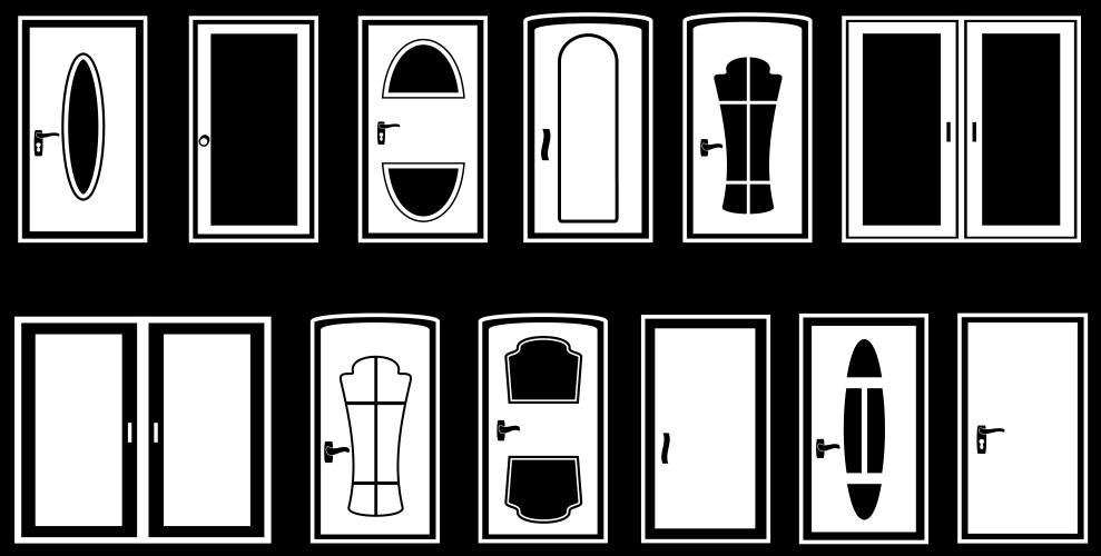 Door forms Royalty Free Vector Image - VectorStock