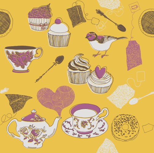 Tea time Royalty Free Vector Image - VectorStock