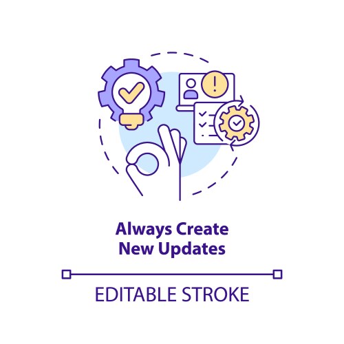 Always create new updates turquoise concept icon Vector Image