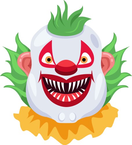 Basic rgba flat style mascot of clown smile Vector Image