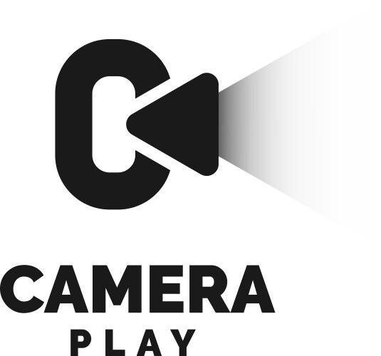 Video camera with play button silhouette icon Vector Image