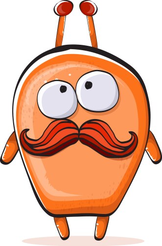 Cartoon funny orange alien monster isolated Vector Image