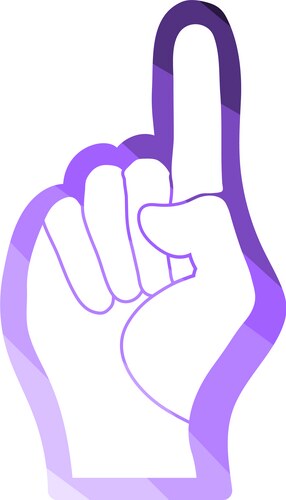Number 1 fan red foam finger Royalty Free Vector Image