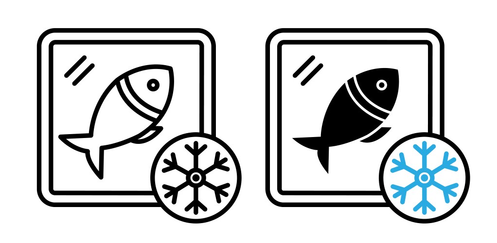 Frozen food icon set ice symbol Royalty Free Vector Image