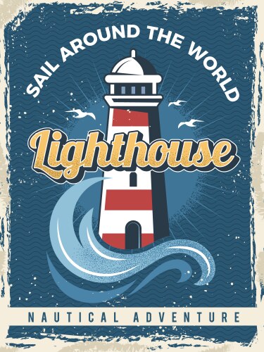 Lighthouse poster Royalty Free Vector Image - VectorStock