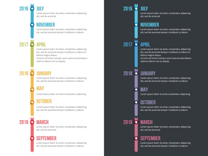 Timeline infographics Royalty Free Vector Image