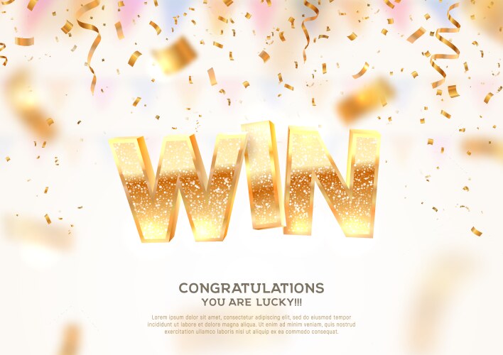 Win sign Royalty Free Vector Image - VectorStock