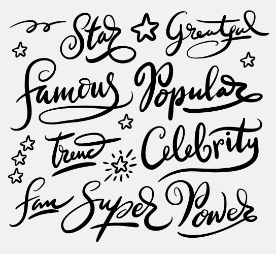 Project and graphic work hand written typography Vector Image