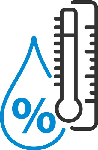 Relative humidity sign cutout silhouette icon Vector Image
