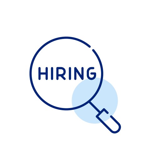 Magnifying glass and word hiring process Vector Image