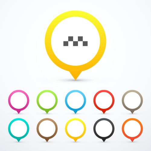 Set of colored map pins Royalty Free Vector Image