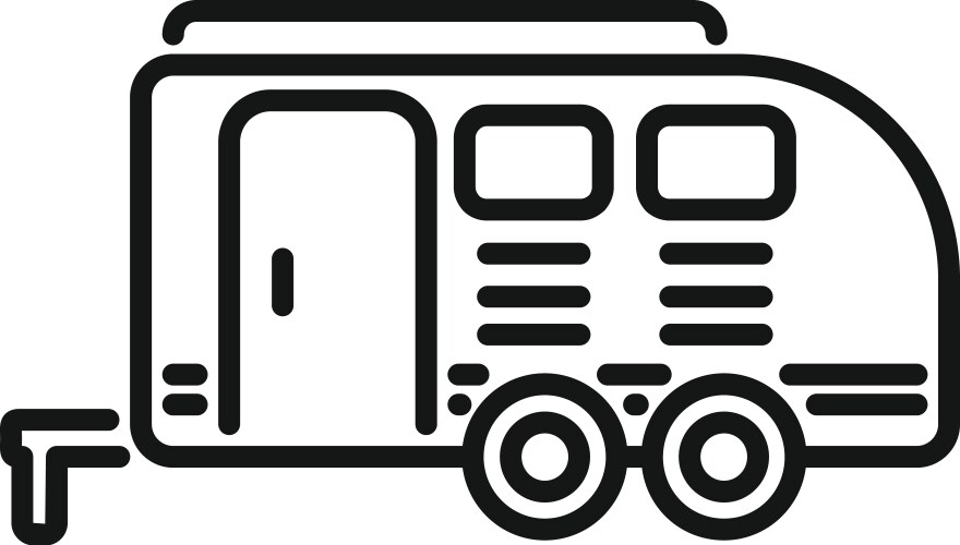 Motorhome icon outline camper caravan Royalty Free Vector