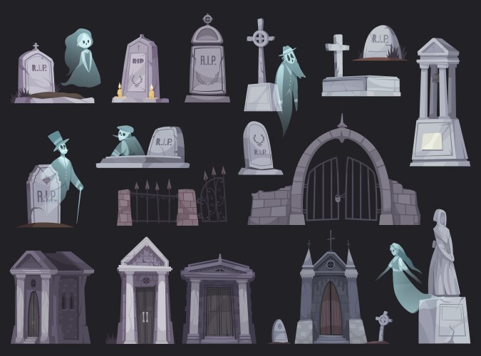 Cartoon Grave Rip Vector Images (over 2,600)
