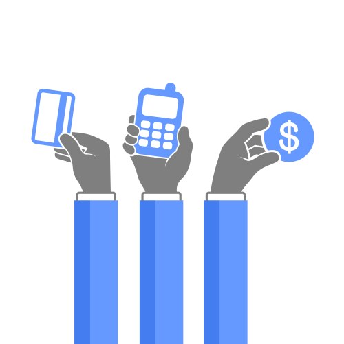 Payment solutions icons Royalty Free Vector Image