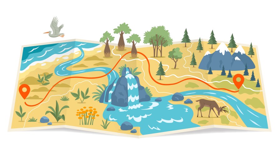 Nature Terrain Map Royalty Free Vector Image - VectorStock