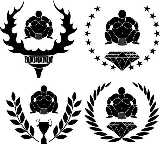 Hippo sumo wrestler Royalty Free Vector Image - VectorStock