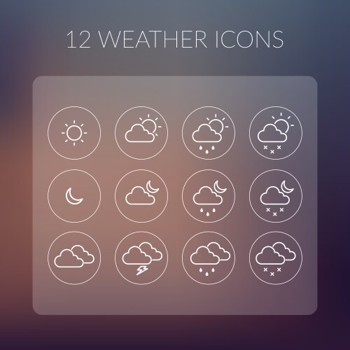 Weather forecast icon set Royalty Free Vector Image