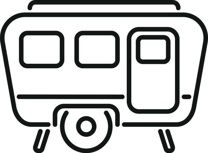 Motorhome icon outline camper caravan Royalty Free Vector