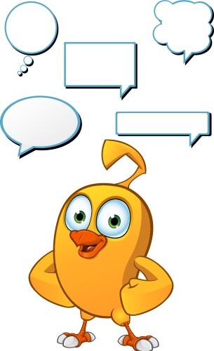 Cartoon little chick isolated on white background Vector Image