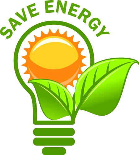 Clean energy leaf light bulb logo Royalty Free Vector Image