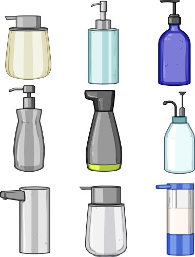 Hands liquid soap dispenser cartoon Royalty Free Vector