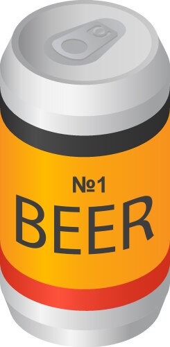 Single aluminium can premium beer Royalty Free Vector Image