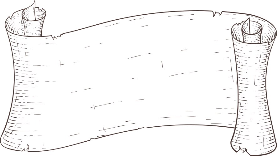 Old scroll drawing by hand Royalty Free Vector Image