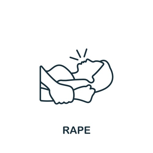 Violence icon monochrome simple line harassment Vector Image