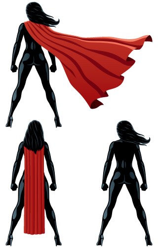 Superhero back isolated Royalty Free Vector Image